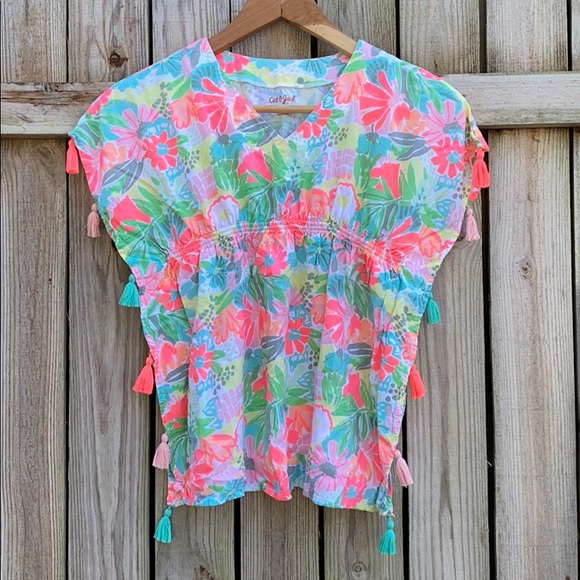 Cat & Jack | Dresses | Euc Girls Cat Jack Pink Blue Flower Dress | Poshmark